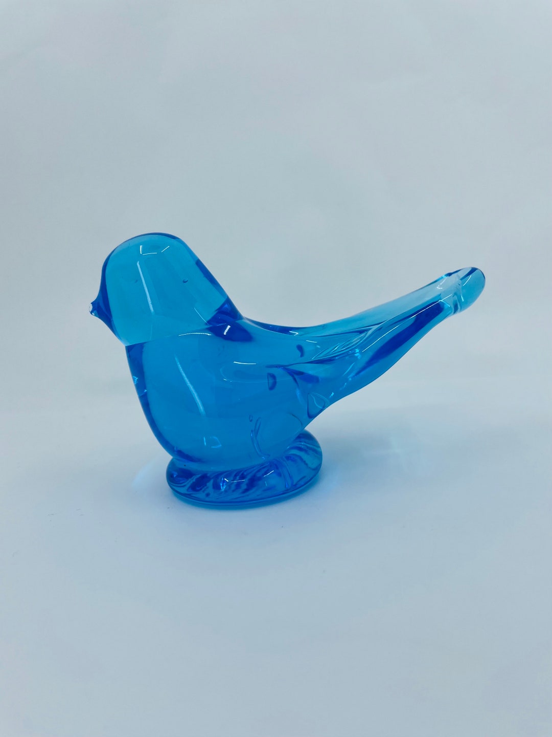 Hand Blown Blue Glass Bird Vintage - Etsy