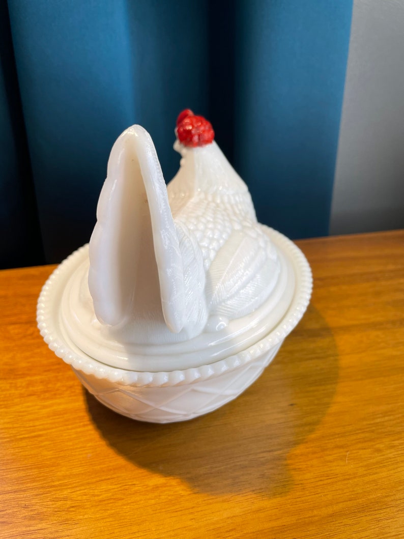 Vintage White Milk Glass Hen on Nest Westmoreland Glass - Etsy