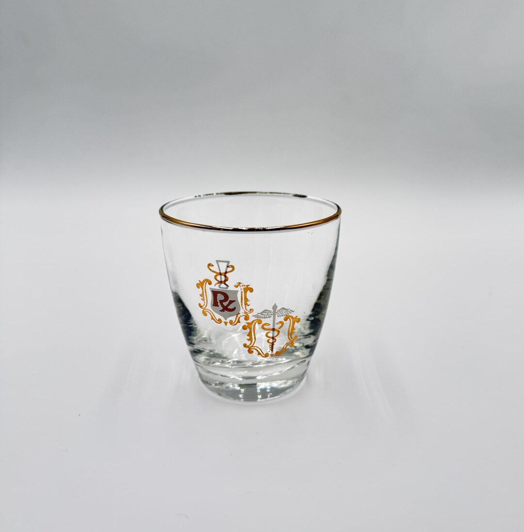 10 Oz Gold Rim Medical Monogram Rocks Glass - Etsy