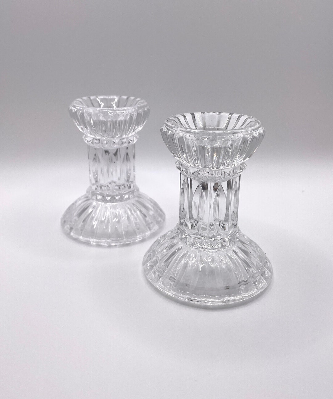 Vintage Pair Mikasa Jubilation Fluted Crystal Candlestick Holders - Etsy