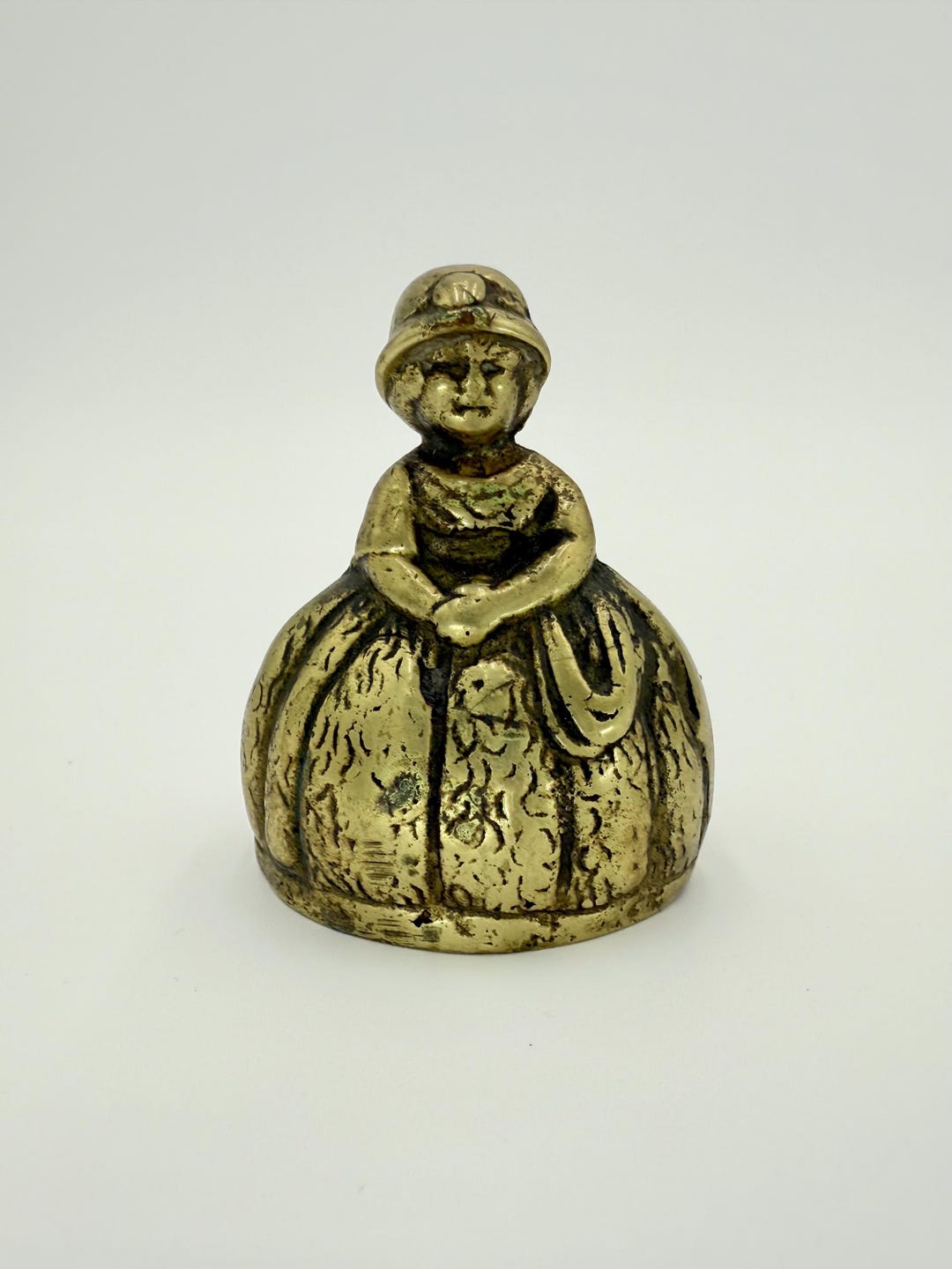 Antique Solid Brass Colonial Style Lady Bell With Feet Shaped Clapper ...