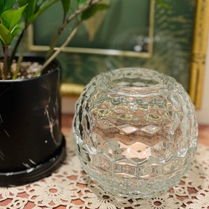 Vintage Clear Glass Fairy Lamp With Diamond Pattern - Etsy