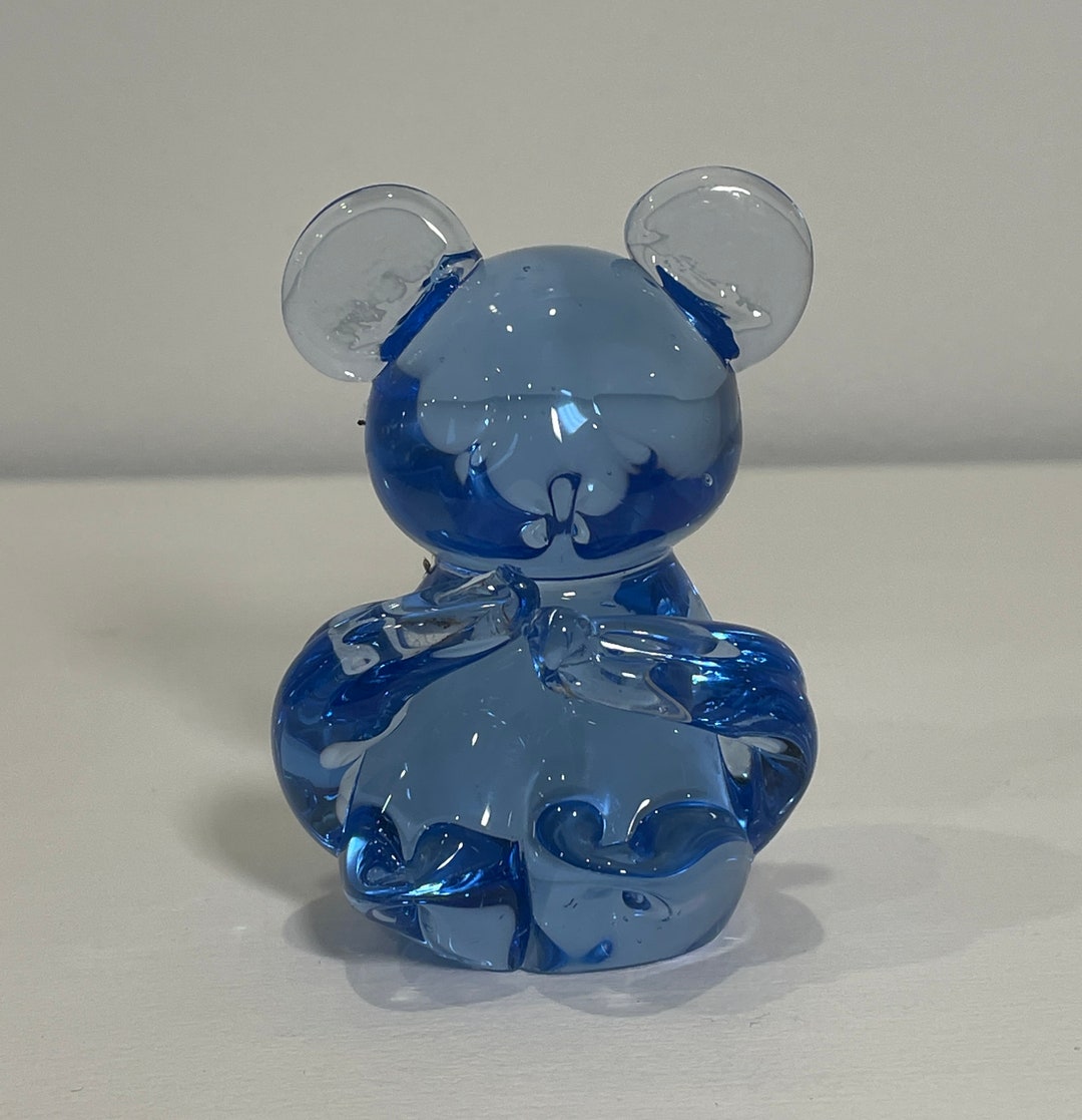 Blue Art Glass Mouse Sculpture United States Commemerative Fine Art ...