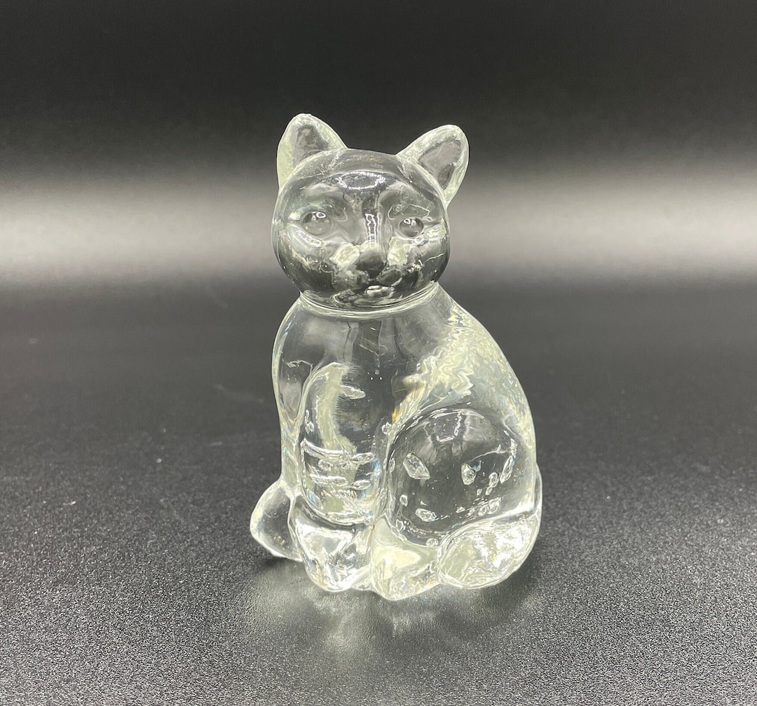 Vintage Lefton Clear Glass Cat Figurine – Collectible - Etsy