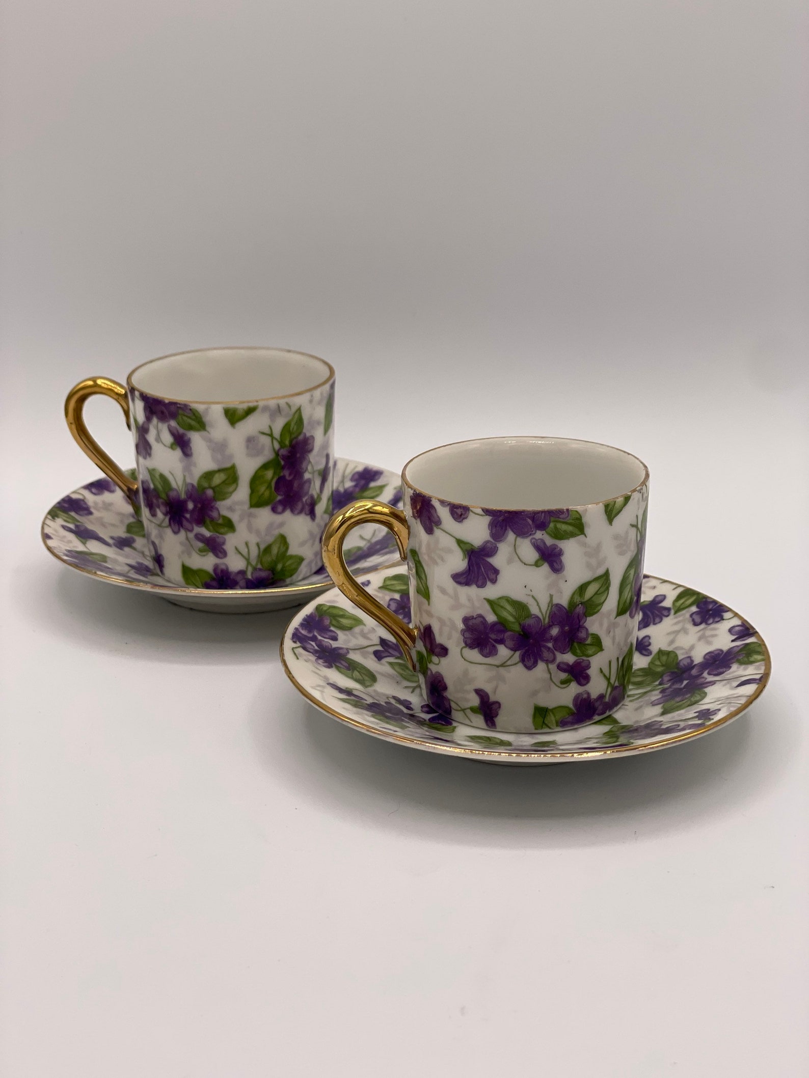 Set of 2 Vintage Inarco Demitasse Espresso Coffee Cup and Saucers Made ...