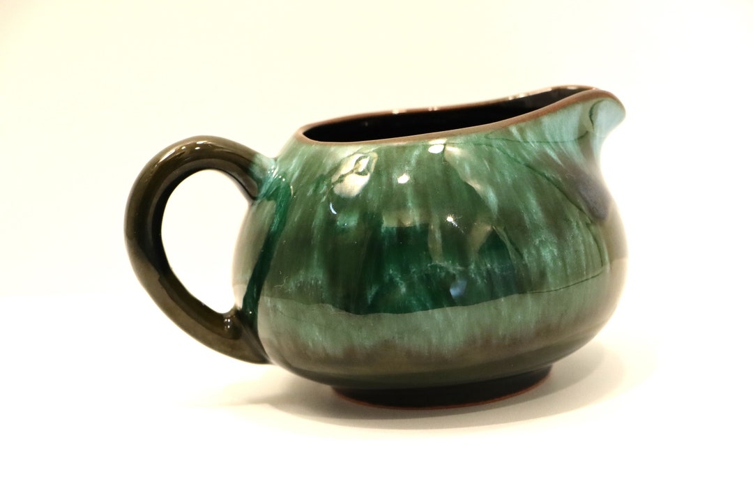 Vintage Blue Mountain Pottery Green Drip Glaze Creamer - Made in Canada ...
