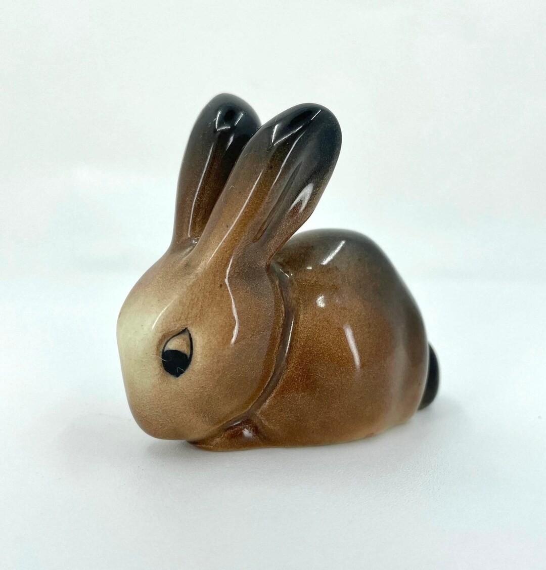 Vintage Ceramic Brown Bunny Figurine - Hollow Bottom - Etsy