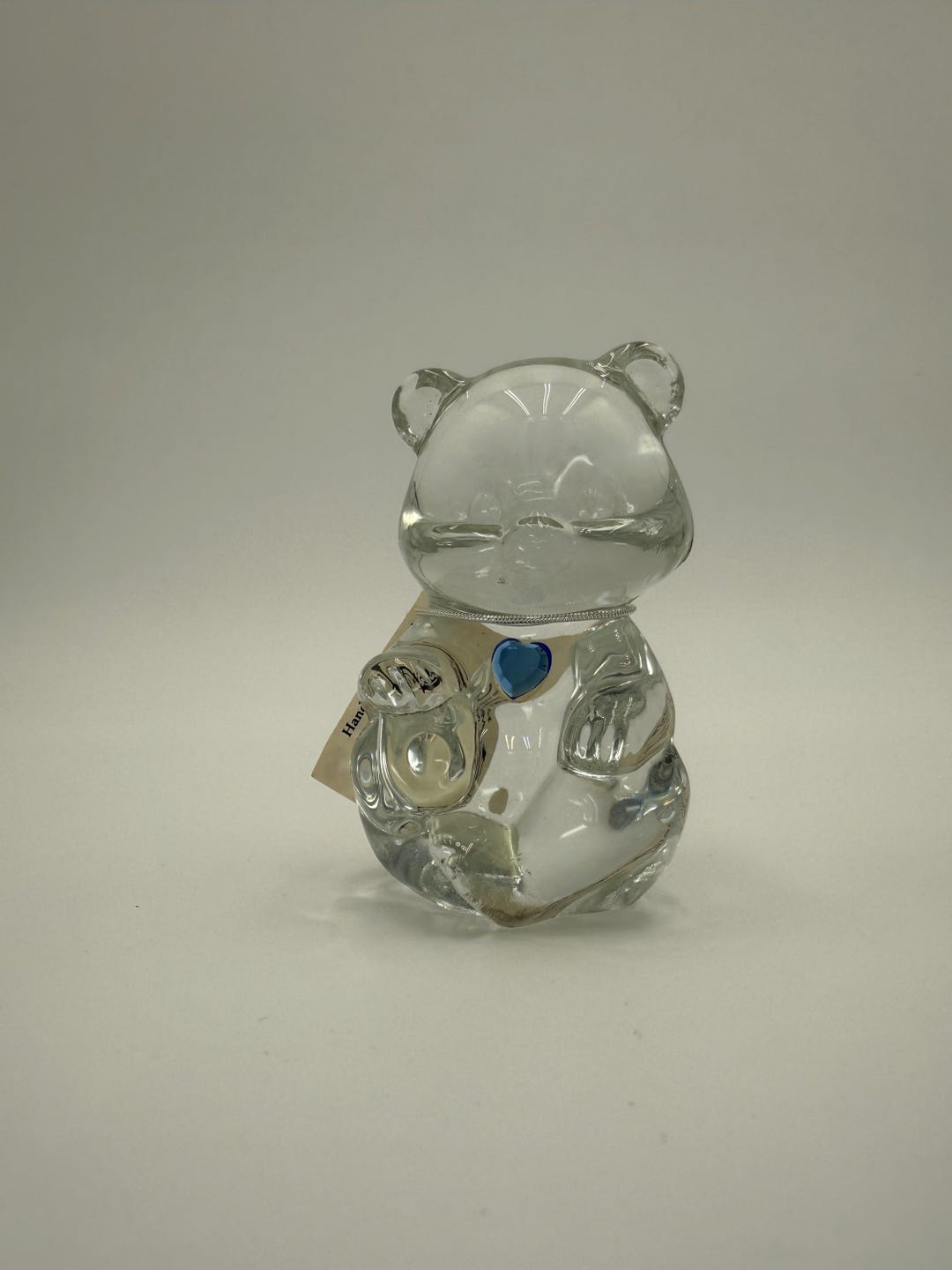 Fenton Clear Glass September Teddy Bear Figurine Sapphire Heart - Etsy