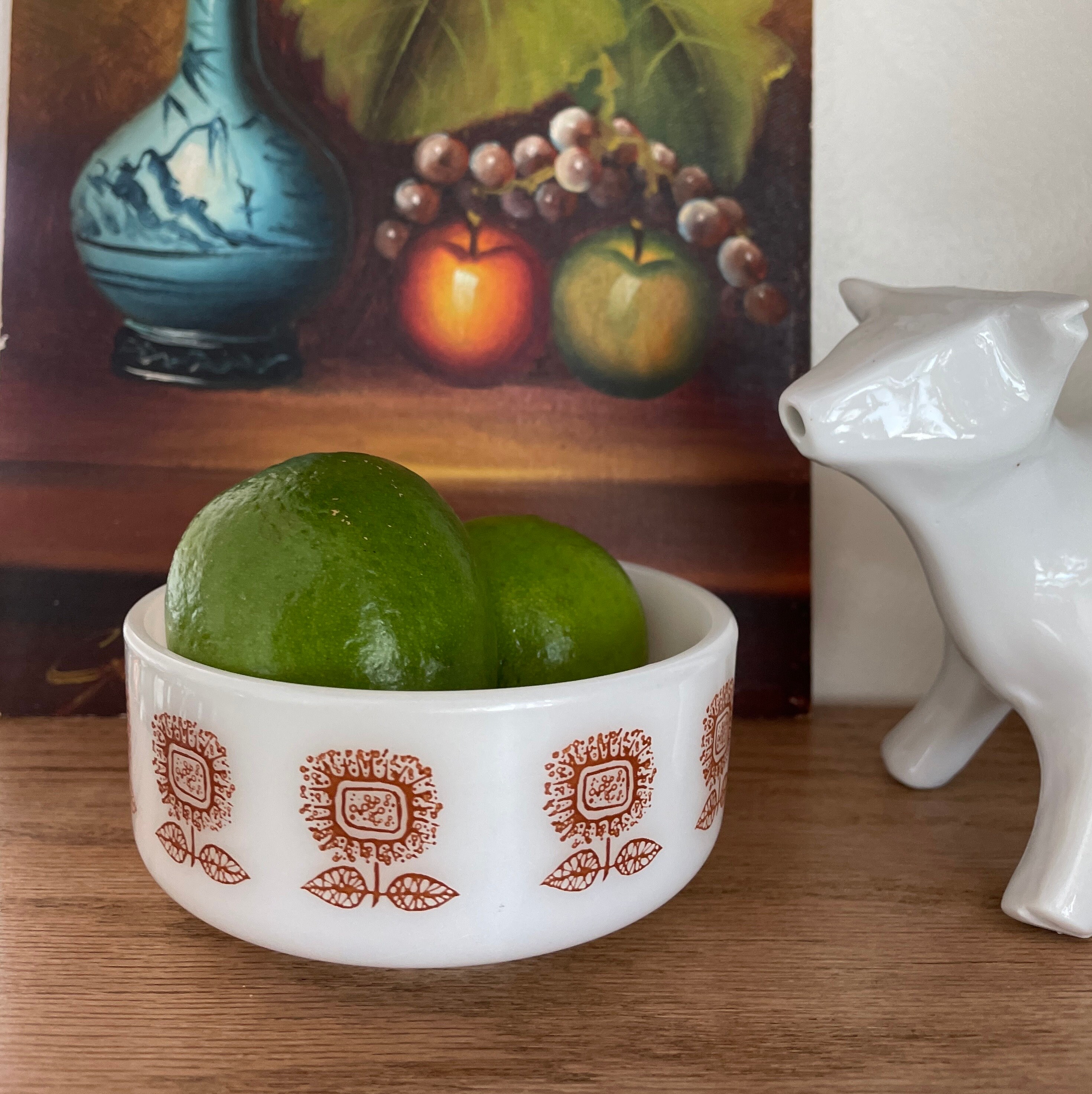 Vintage Federal Glass Sunflower Pattern Milk Glass Bowl - Etsy