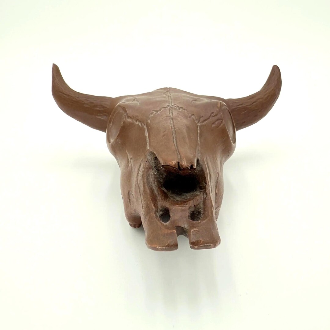 1994 Red Mill Steer Skull Resin Sculpture | Western Decor ...