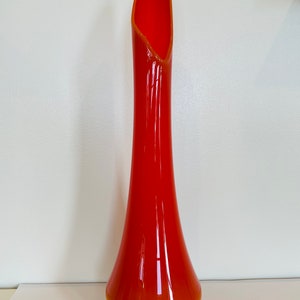 Vintage L.E. Smith Swung Glass Bittersweet Orange Vase 24 3/4" MCM - Etsy