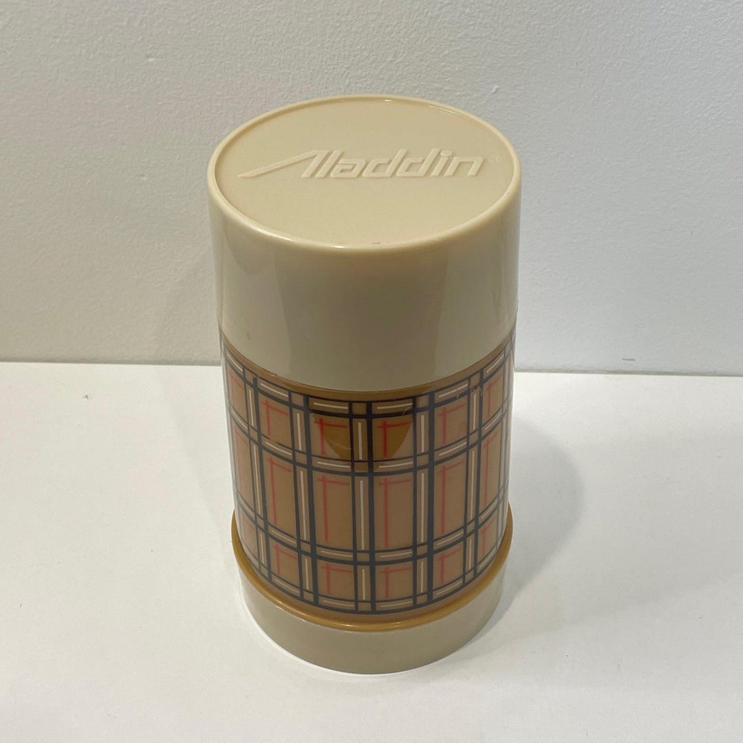 Vintage Aladdin Plaid Thermos – 1970s Retro Pint Bottle - Etsy