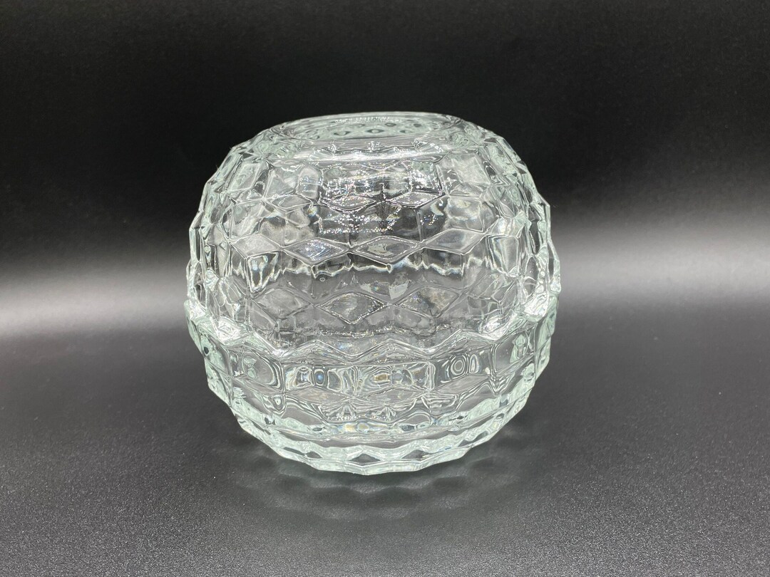 Vintage Clear Glass Fairy Lamp With Diamond Pattern - Etsy