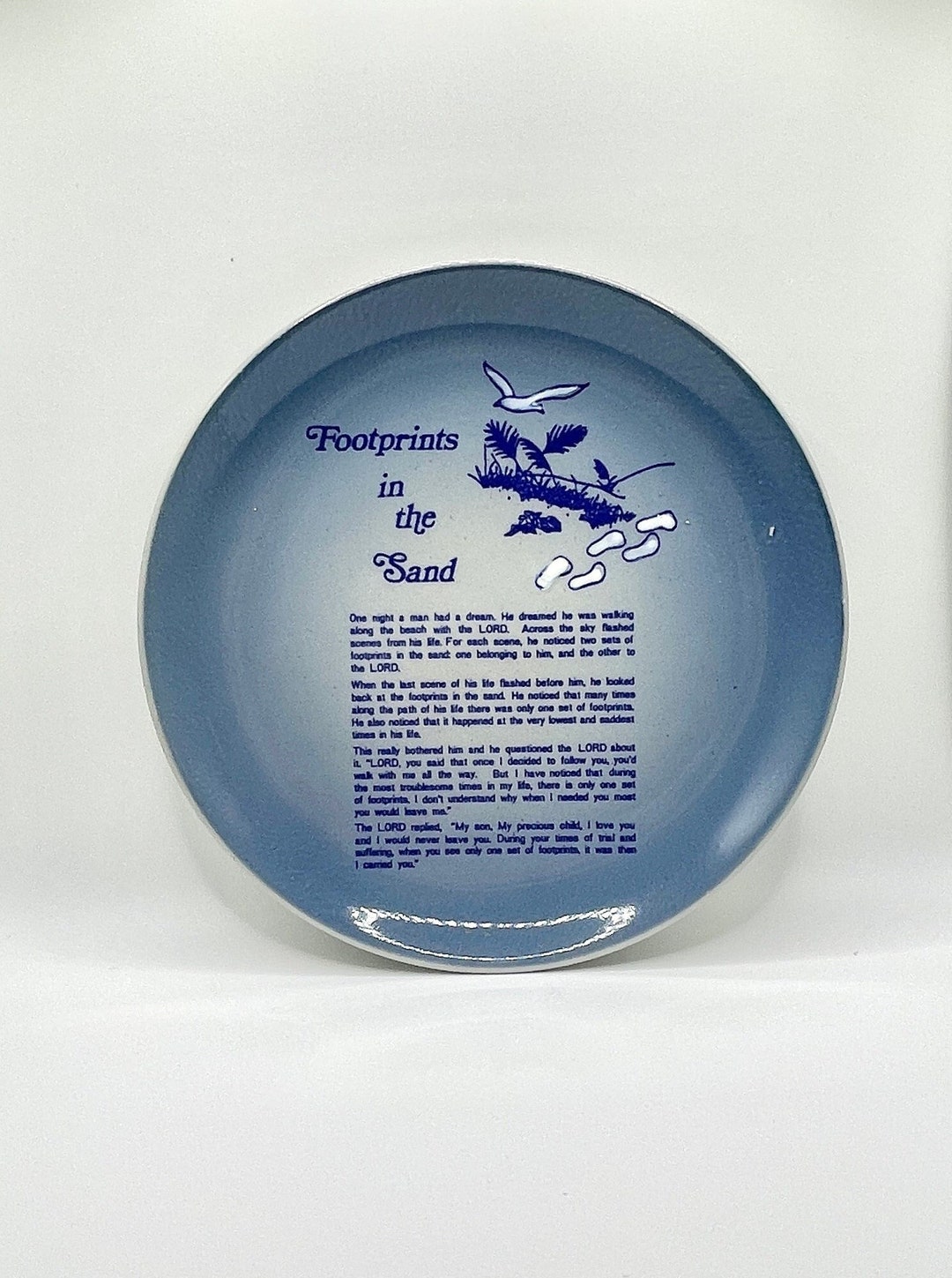 Vintage Footprints in the Sand Inspirational Decorative Plate - Etsy