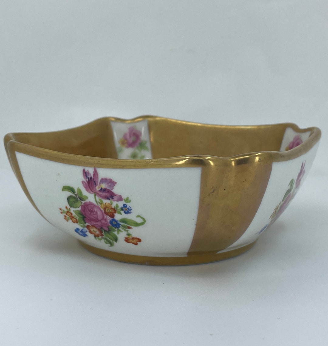 Vintage Fine Concorde China Floral Dish With Gold Accents – Made in USA ...