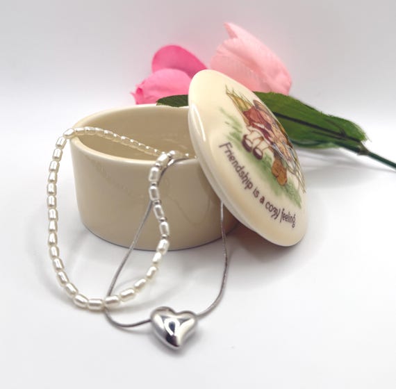 Vintage 1983 Hallmark Abby Fine Porcelain Trinket Box… - Gem
