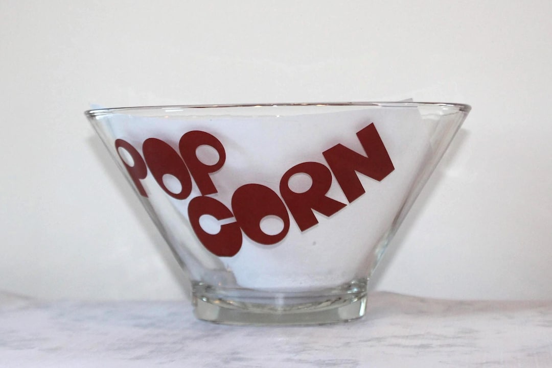 Wheaton Glass Popcorn Bowl Set With Nesting Bowls - Retro Style - Etsy