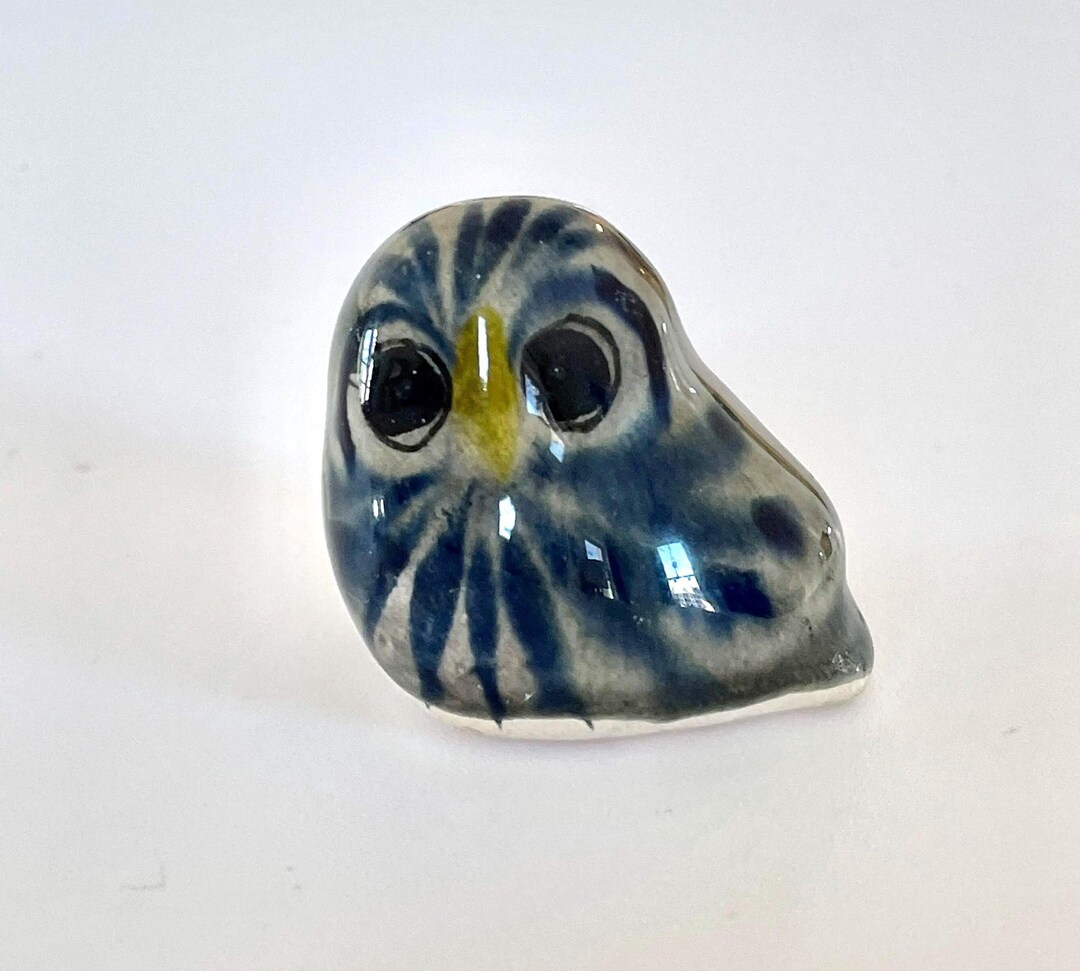 Miniature Tonalá-style Owl Figurine – Dual-sided Design With Crazing - Etsy
