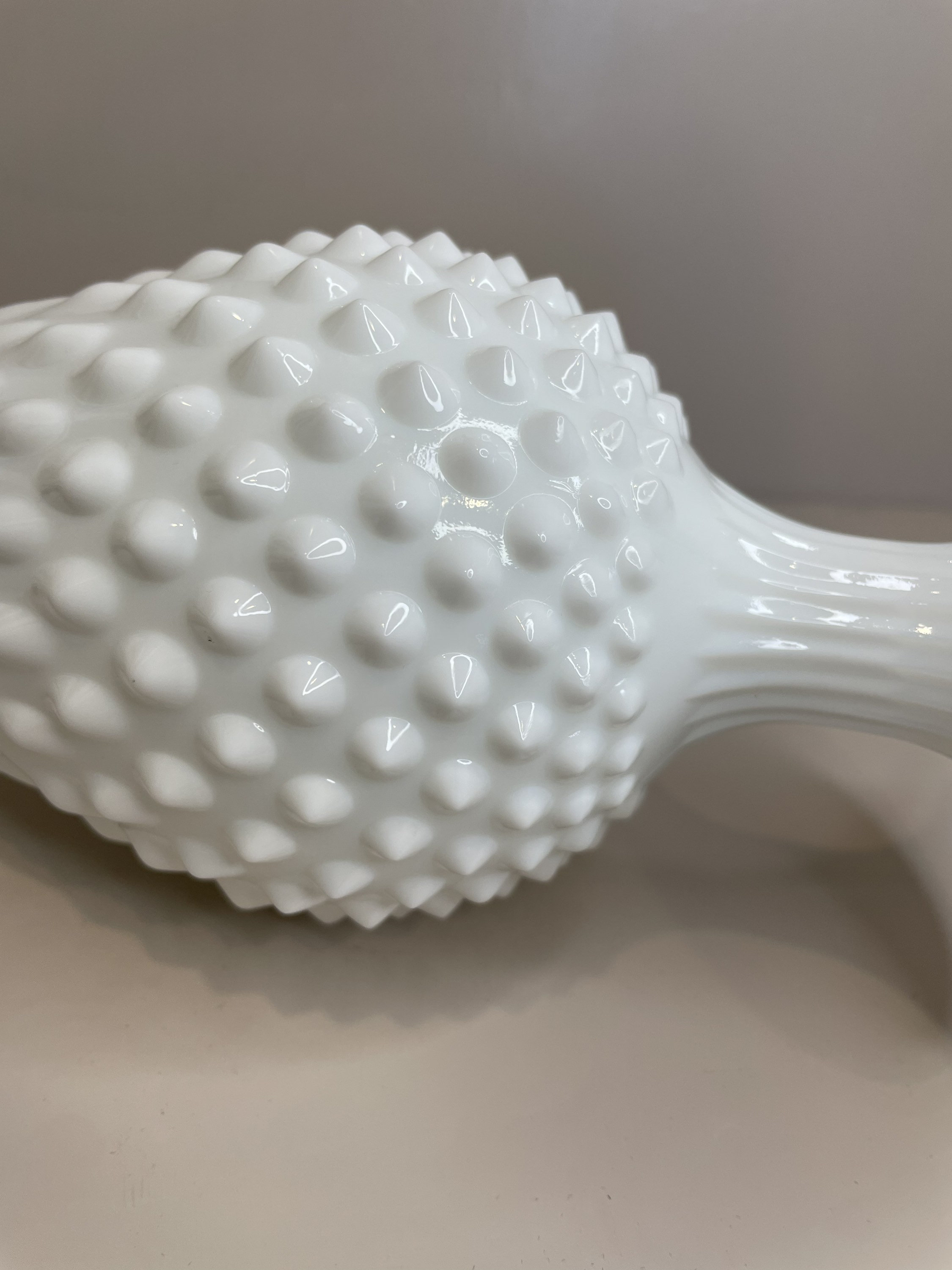Vintage Fenton White Milk Glass Swung Stretch Hobnail Vase MCM - Etsy