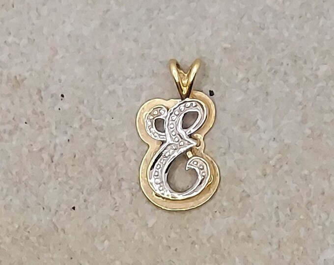 Vintage 14K Yellow Gold Letter E Pendant, 14k Gold Jewelry, 14k Gold E ...