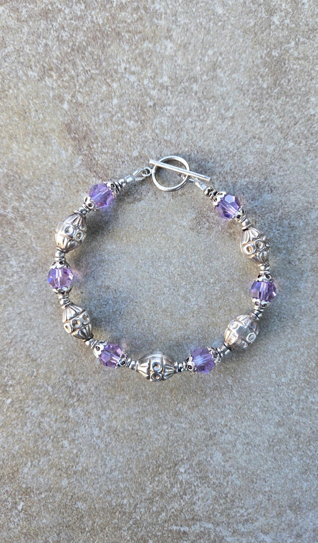 Swarovski Crystal & Bali Sterling Silver Bracelet - Violet - Etsy