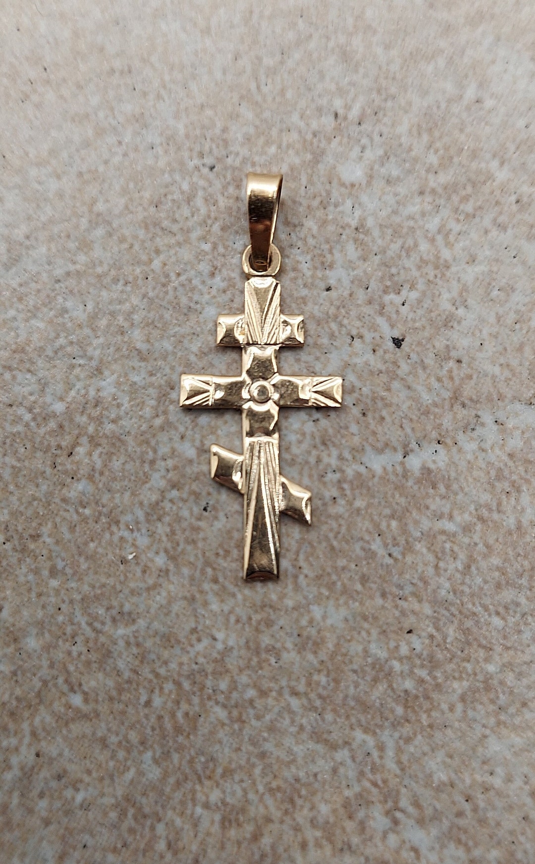 Vintage 14K Yellow Gold Eastern Orthodox Cross Pendant, Orthodox Cross ...