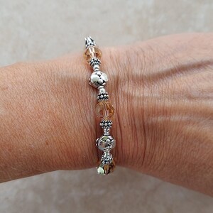 Sterling Silver Swarovski Beaded Toggle Bracelet, Sterling Heart Shape ...