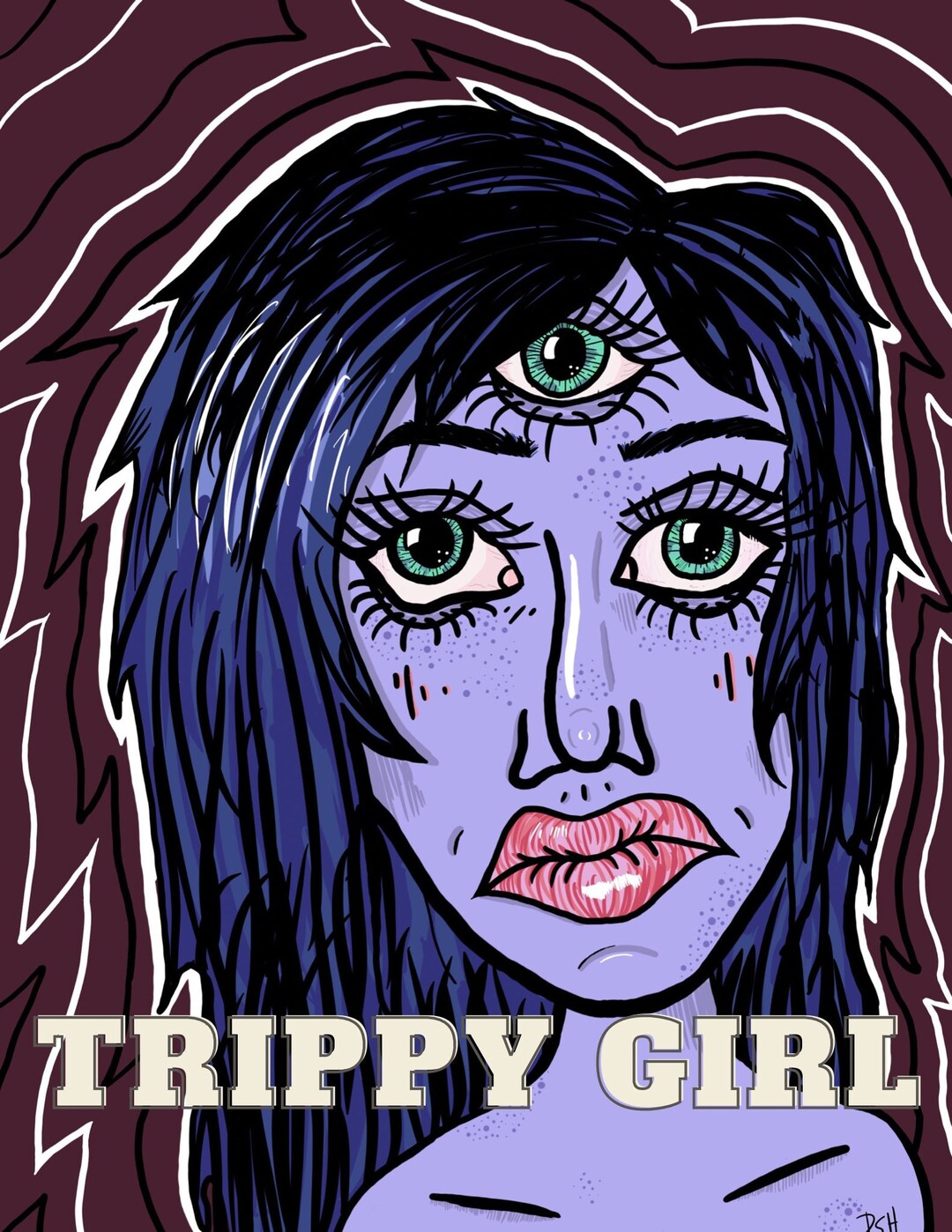 Trippy Girl Printable - Etsy