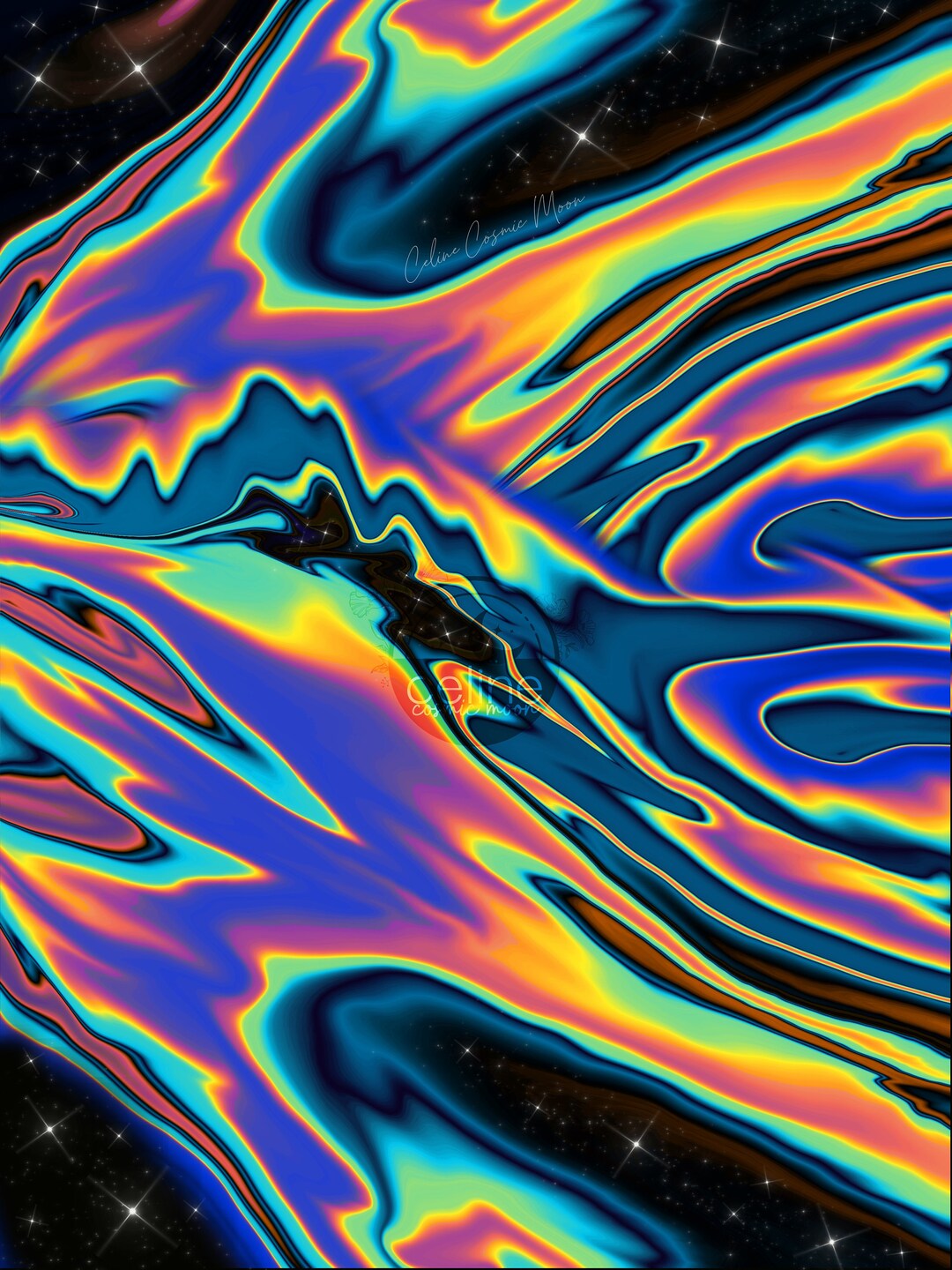 Holographic Space Art Print - Etsy