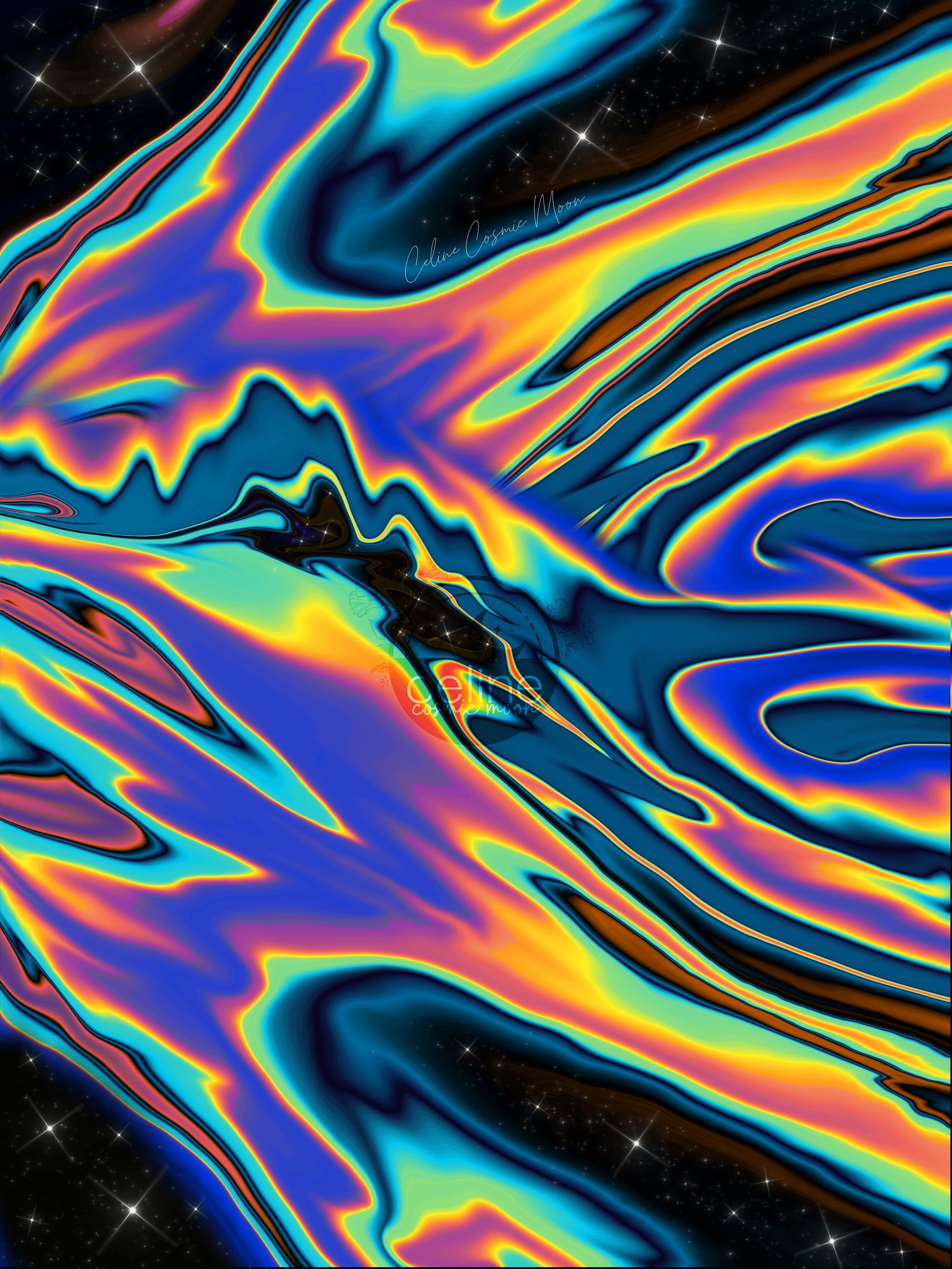 Holographic Space Art Print - Etsy