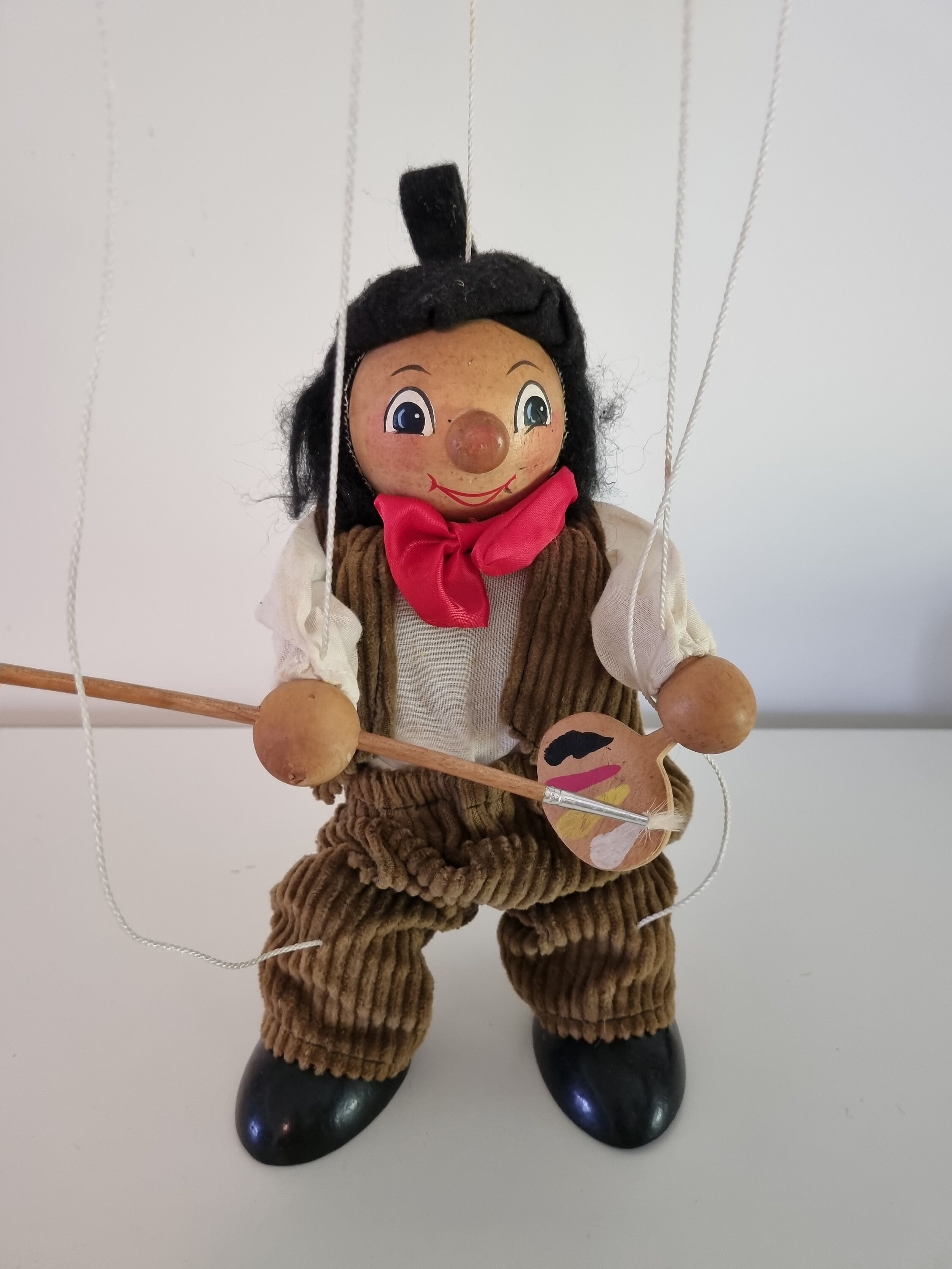Puppet on a String Marionette Vintage Retro Kitsch Painter French ...
