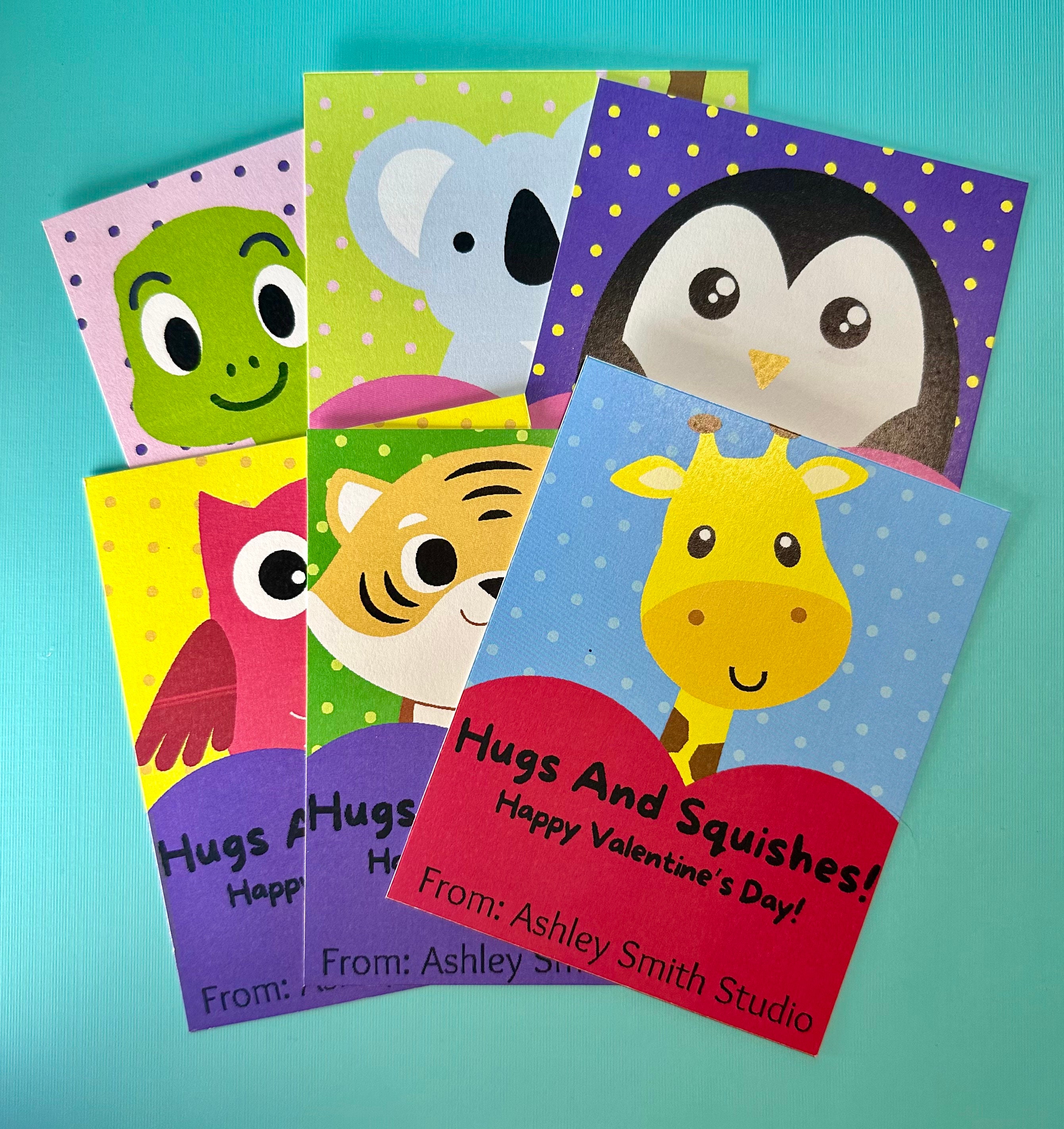 Animal Squish Valentine Card Digital Download Printable - Etsy