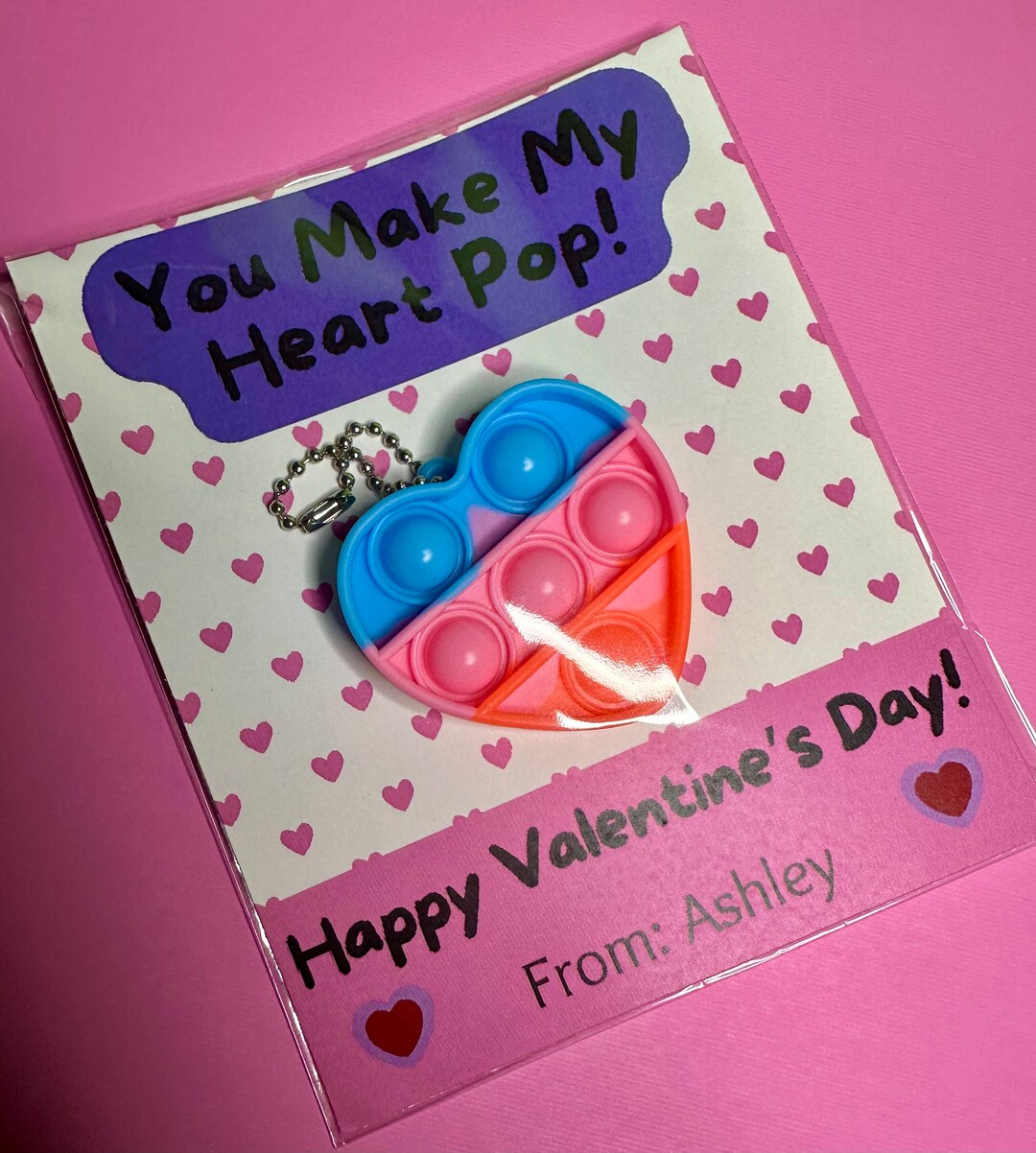 Pop-it Heart Valentine Party Favor for Non-candy Classroom Gifts - Etsy