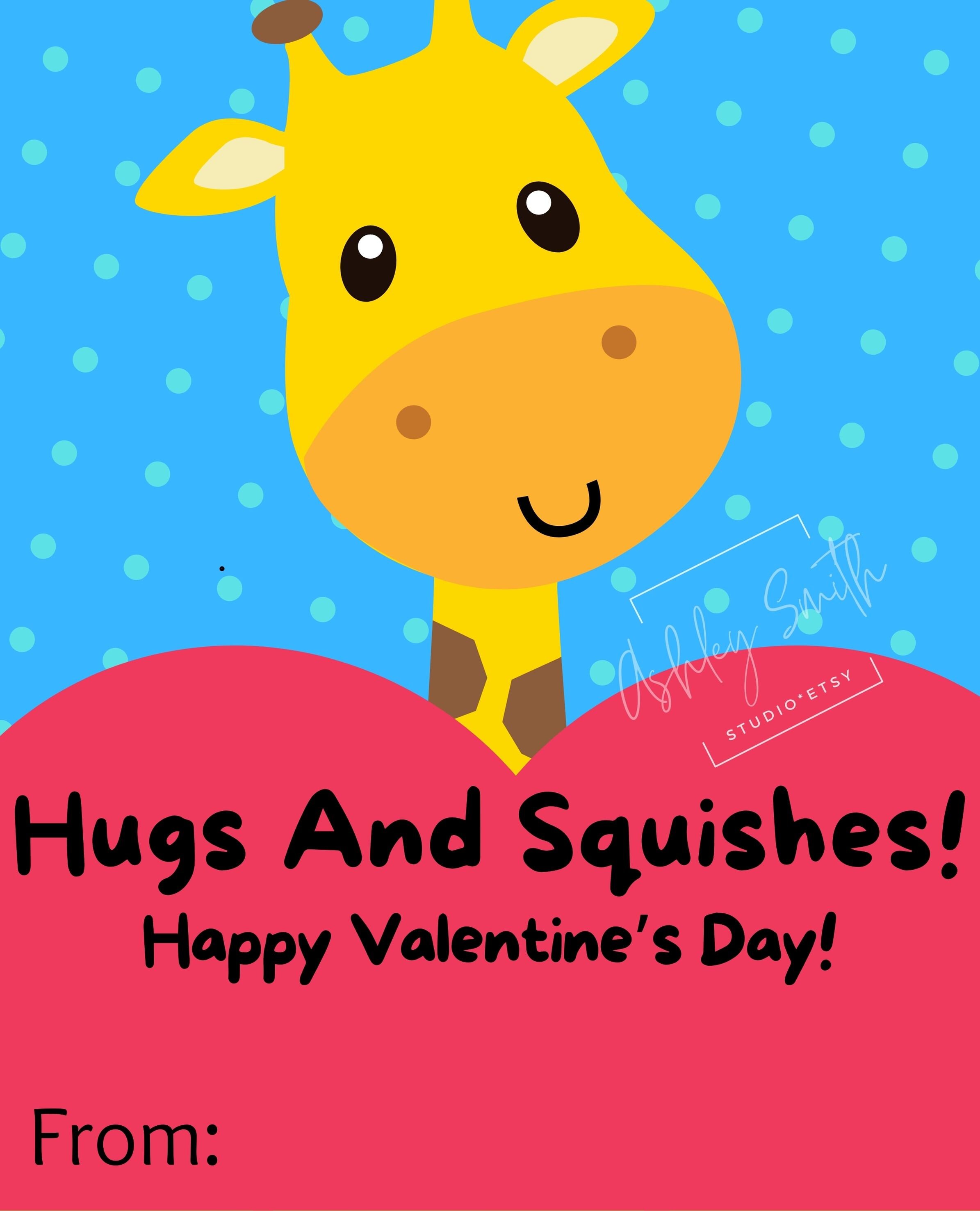 Animal Squish Valentine Card Digital Download Printable - Etsy