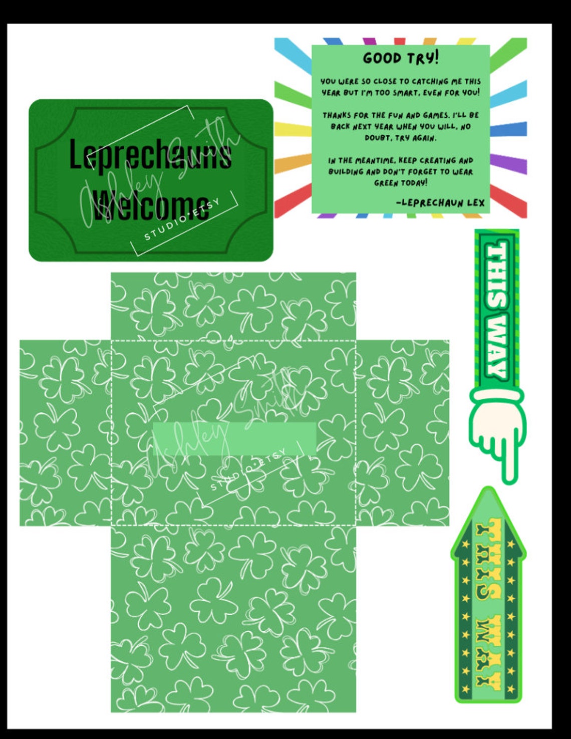 St. Patrick's Day Leprechaun Trap and Letter Downloadable Printable - Etsy