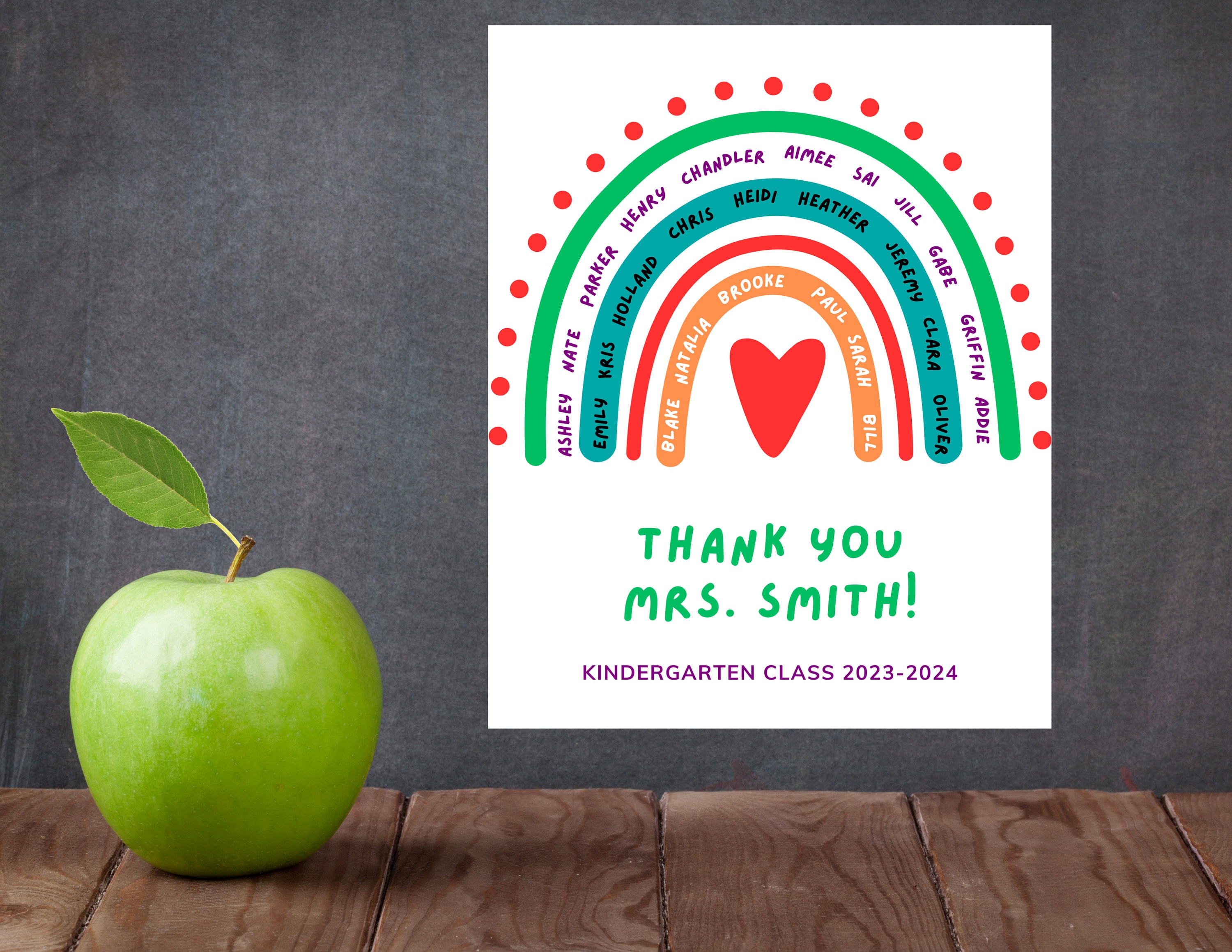 Rainbow Customized/personalized Teacher Appreciation or End of the Year ...
