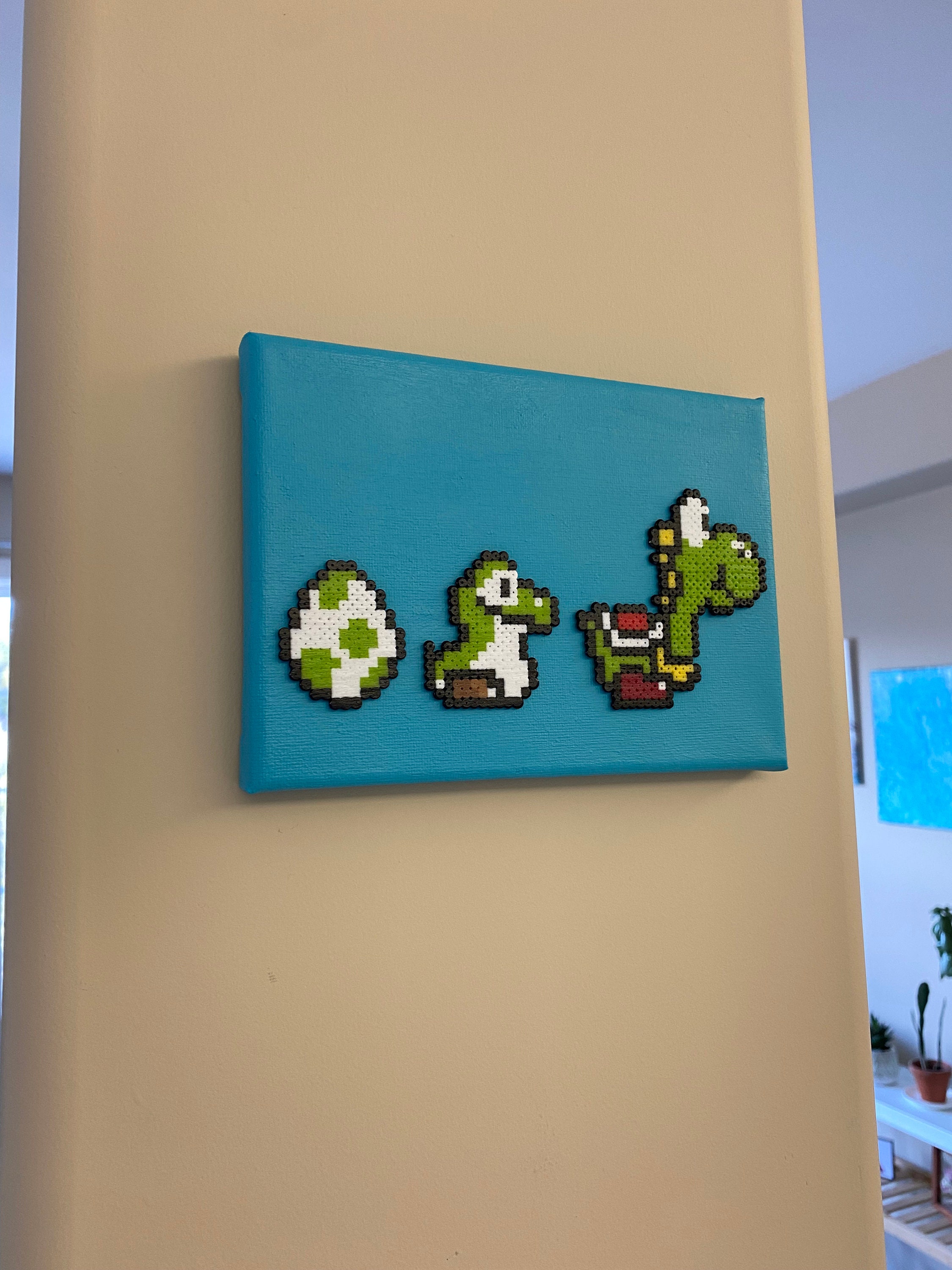 Yoshi Evolution Pixel Art on Canvas - Etsy