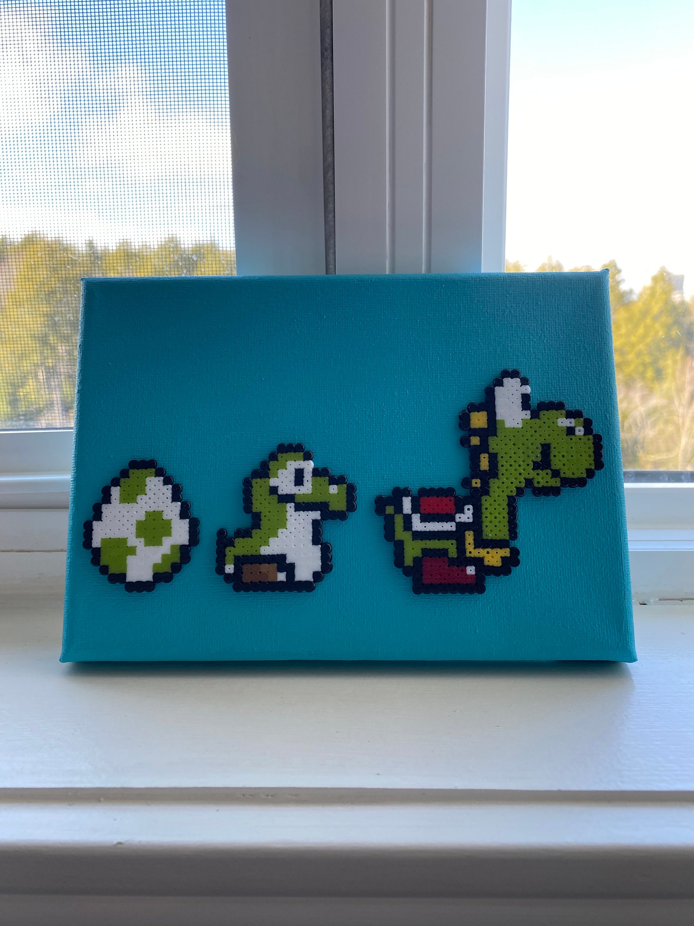Yoshi Evolution Pixel Art on Canvas - Etsy