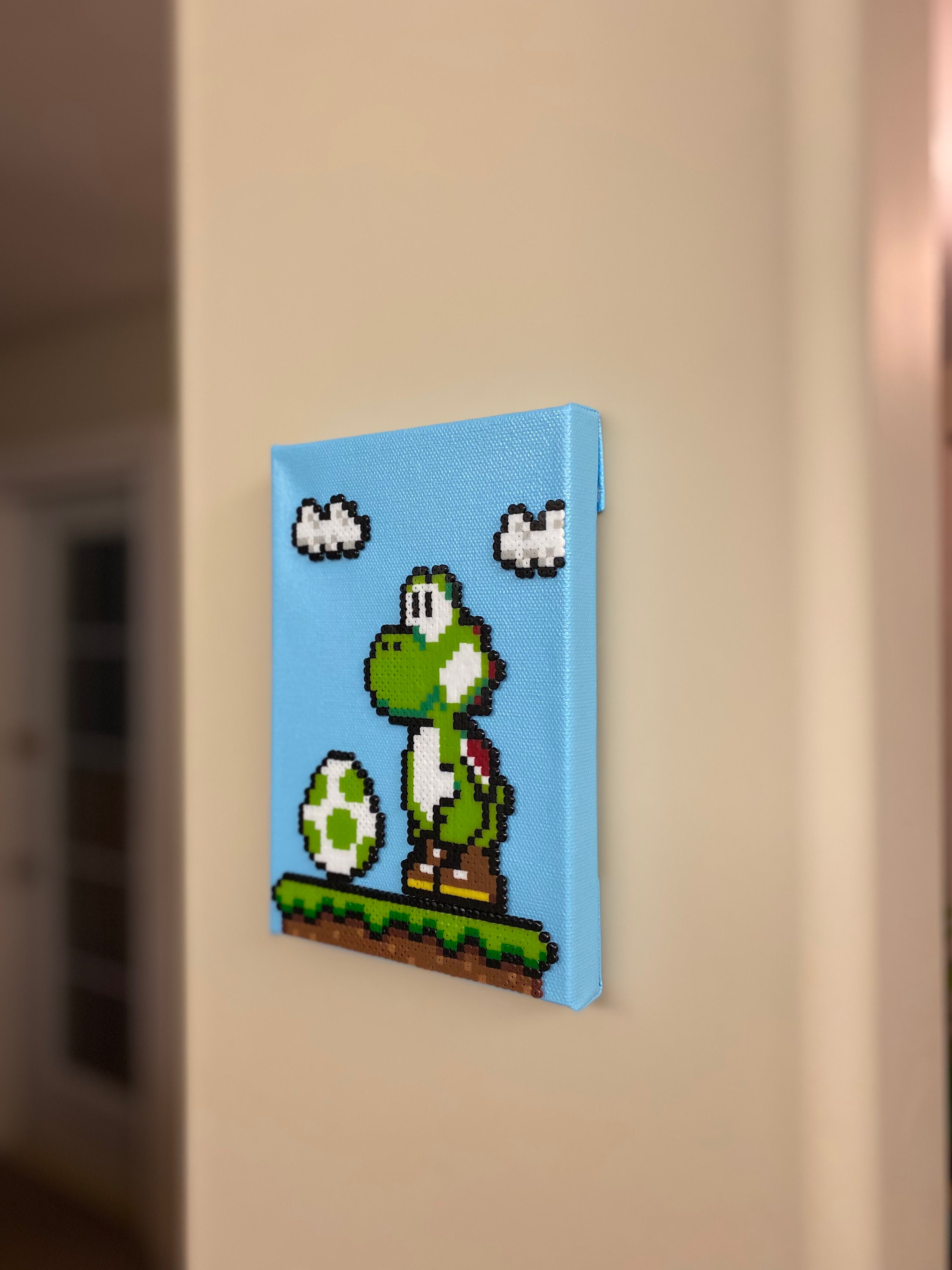 Yoshi Pixel Art on Canvas - Etsy