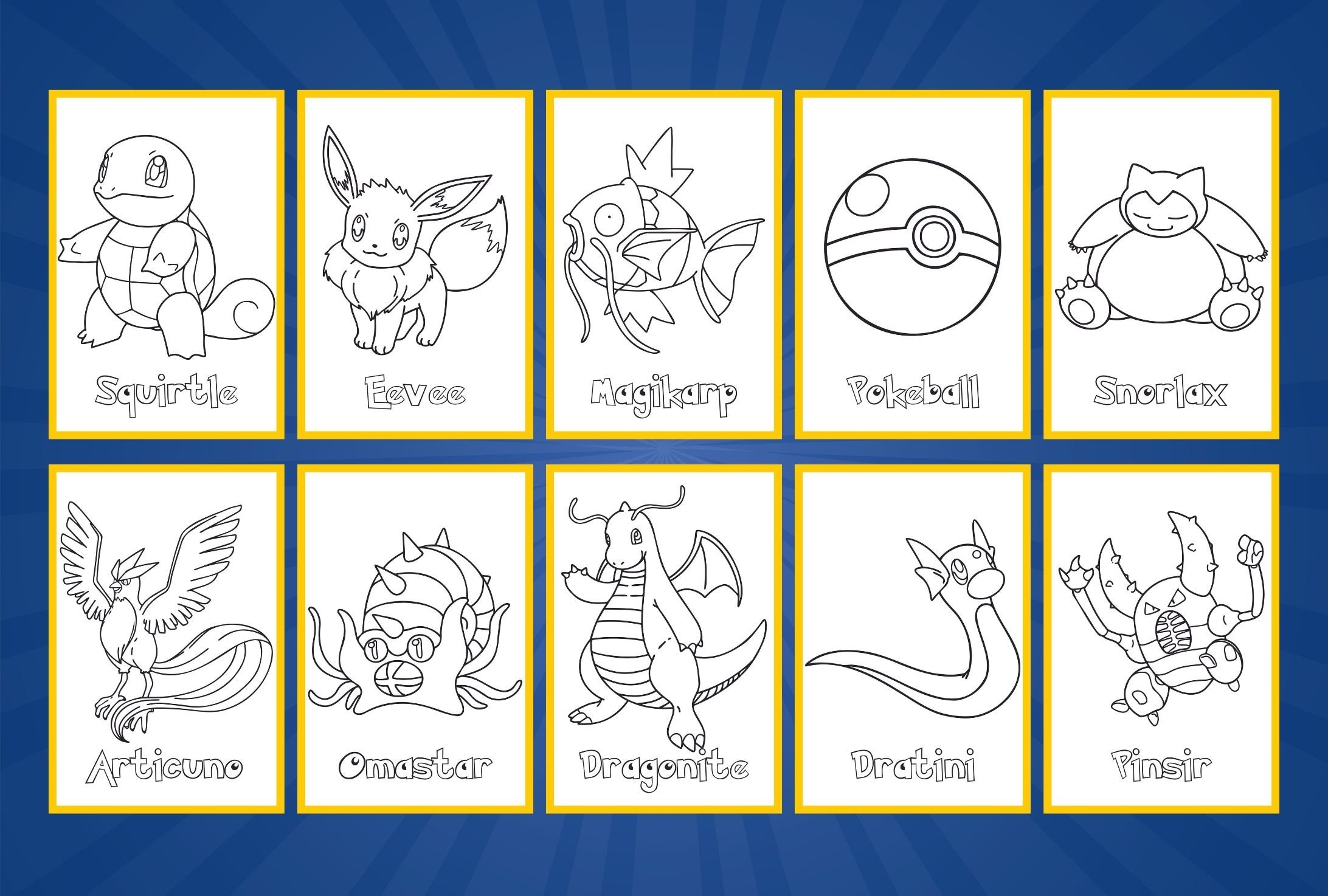 150 Pokemon Coloring Pages, Digital Download, A4 Format, Printable ...