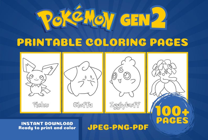 100+ Pokemon Generation 2 Coloring Pages | Johto Printable Coloring ...