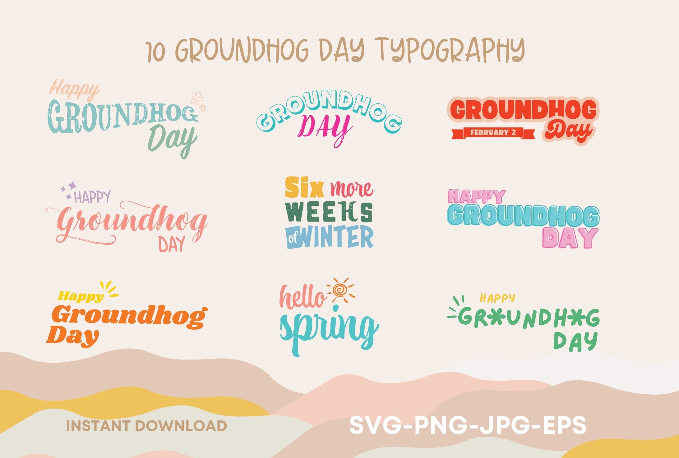 Groundhog Day 85 SVG Design - Happy Groundhog Day - Marmot - Groundhog ...