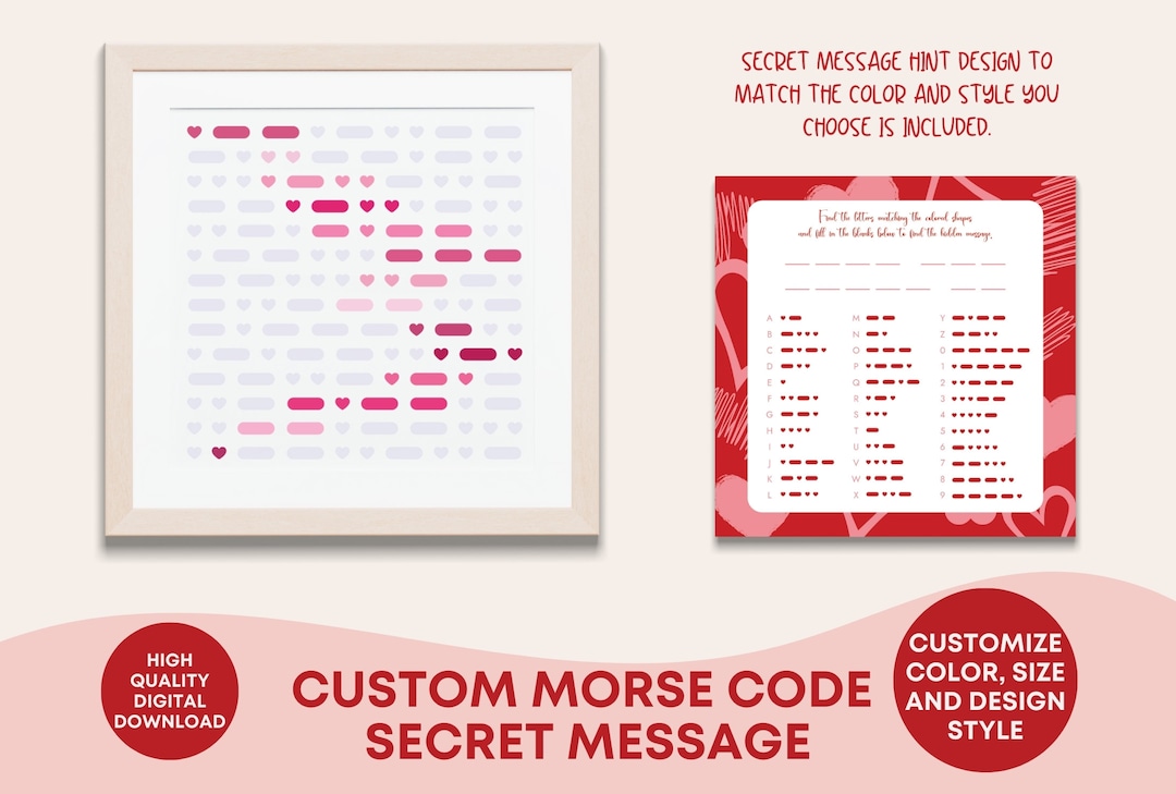 Personalized Morse Code Secret Messages: Customizable Digital Design ...