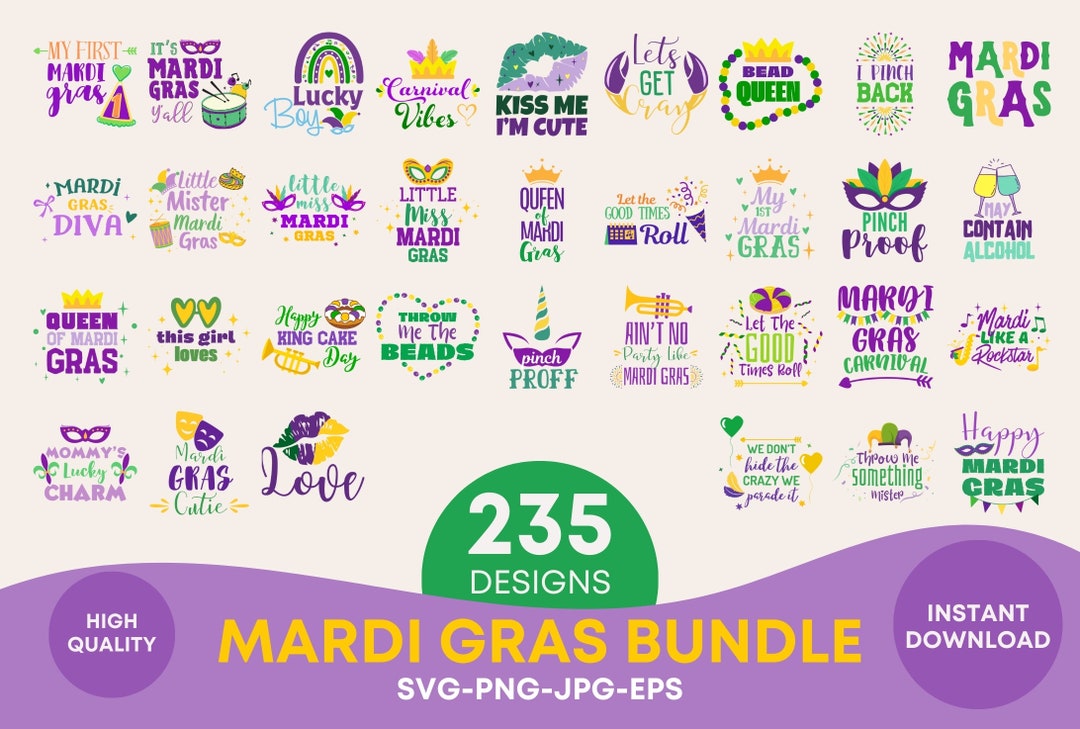 Mardi Gras 235 SVG Bundle, Mardi Gras Clipart, Mardi Gras Carnival Svg ...