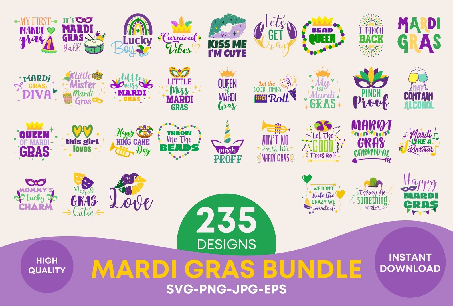 Mardi Gras 235 SVG Bundle, Mardi Gras Clipart, Mardi Gras Carnival Svg ...