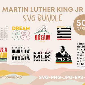 Martin Luther King 50+ SVG Designs Bundle, MLK Svg, Juneteenth, Black ...