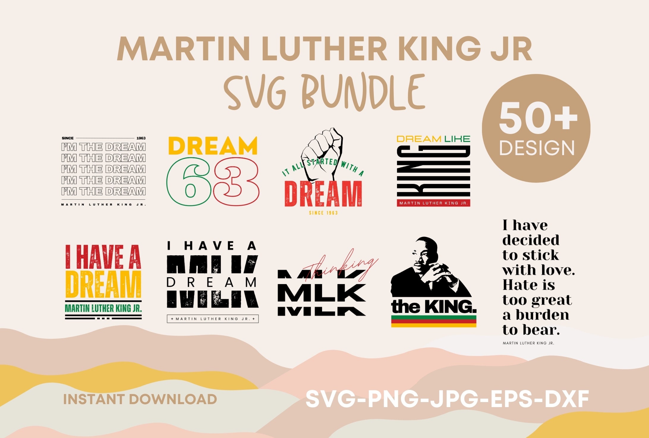 Martin Luther King 50 SVG Designs Bundle, MLK Svg, Juneteenth, Black ...