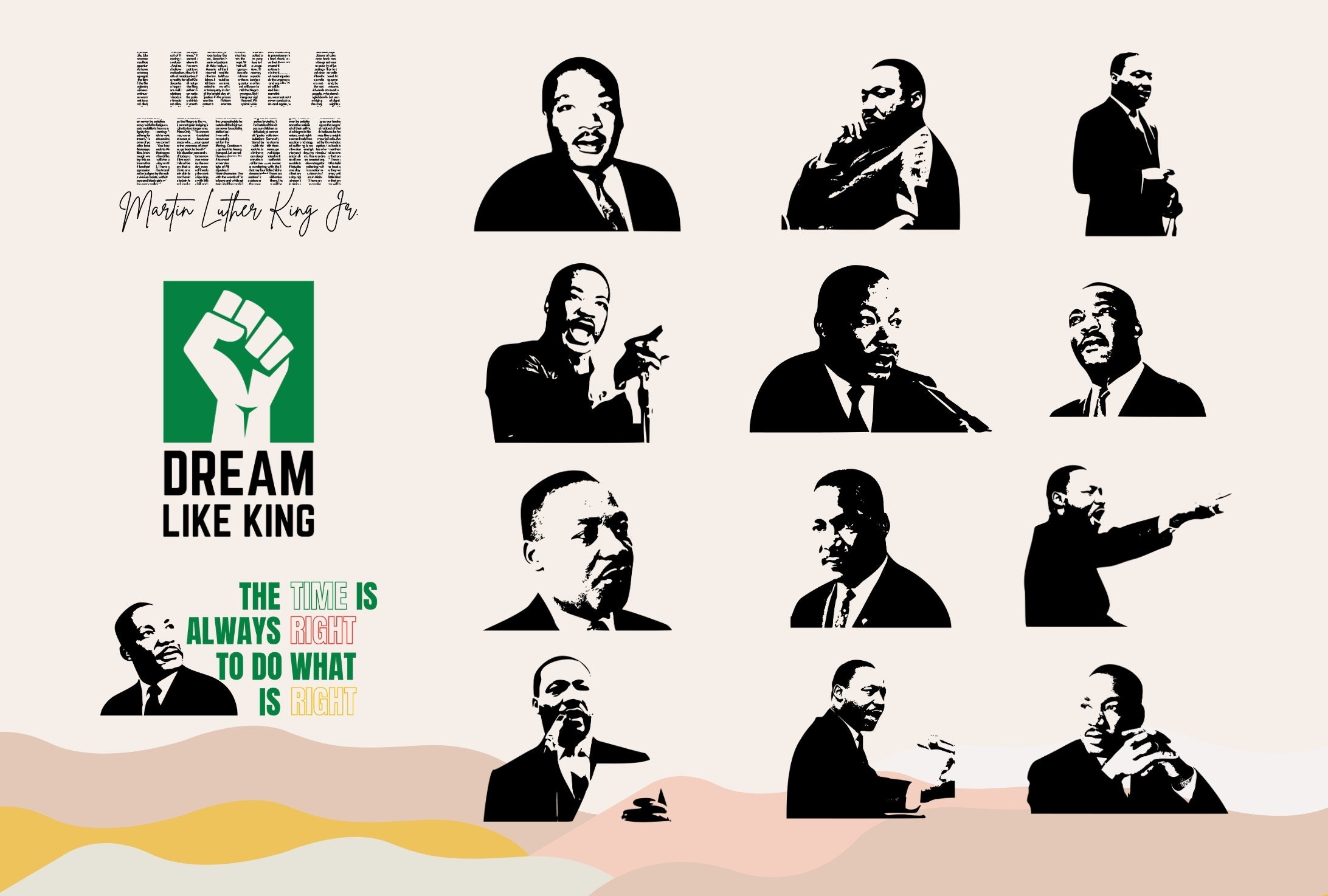 Martin Luther King 50 SVG Designs Bundle, MLK Svg, Juneteenth, Black ...