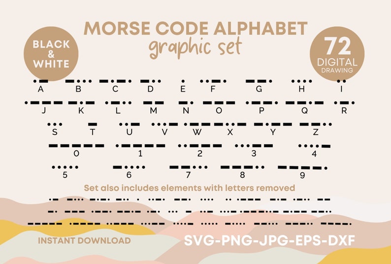 Morse Code Alphabet & Numbers Clipart (svg, Png, Jpg, Eps, Dxf ...