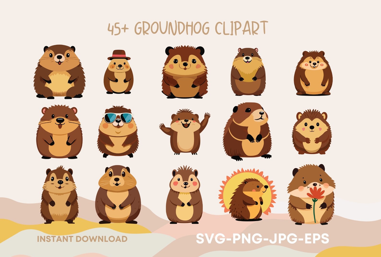 Groundhog Day 85 SVG Design - Happy Groundhog Day - Marmot - Groundhog ...